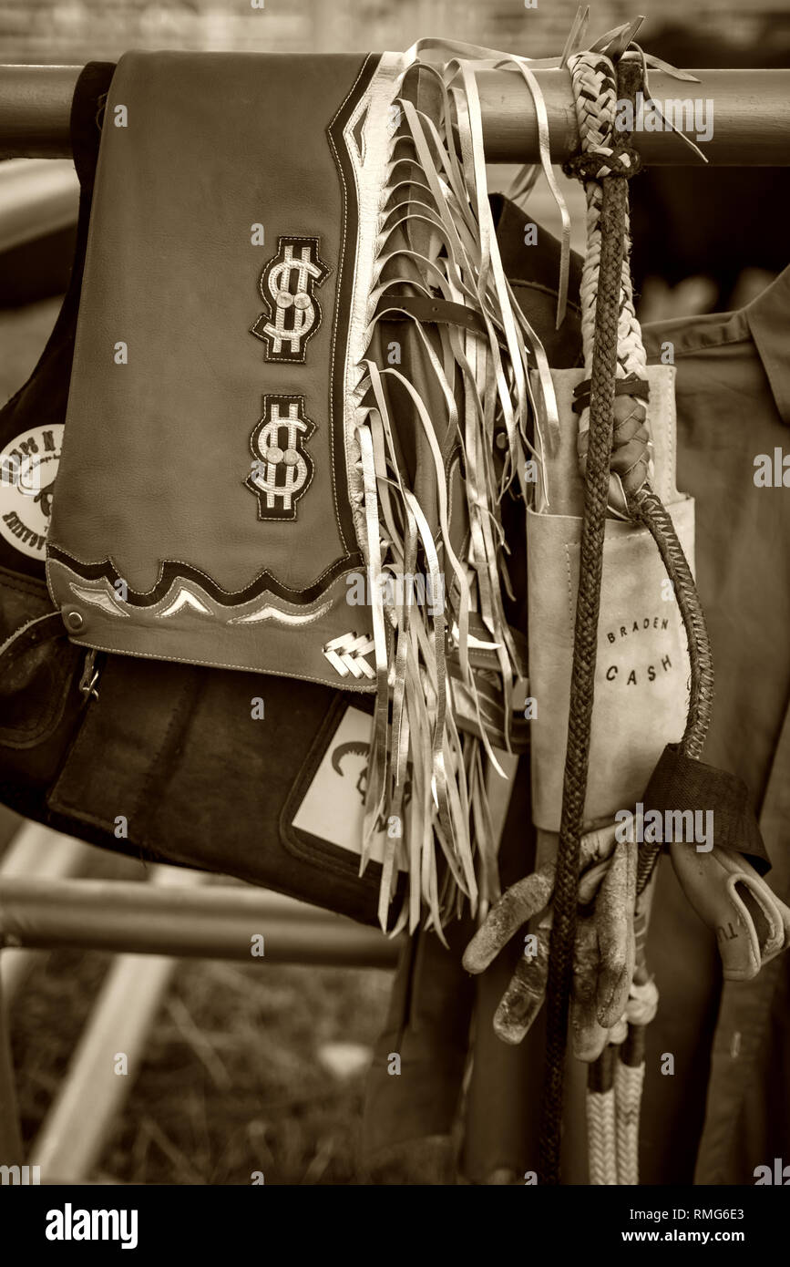 Rodeo cowboy equipment Stock Photo - Alamy