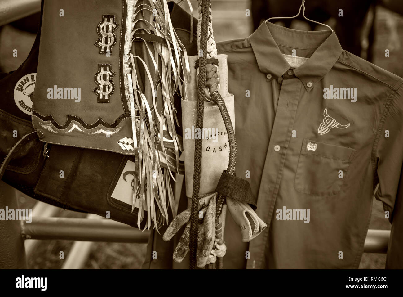 Rodeo cowboy equipment Stock Photo - Alamy
