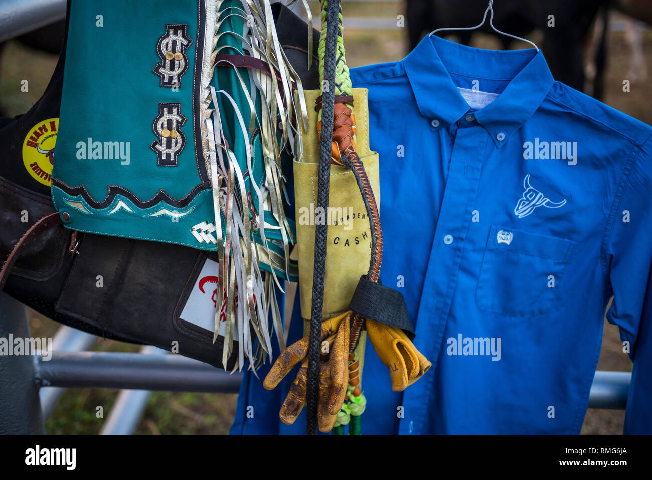 Rodeo cowboy equipment Stock Photo - Alamy