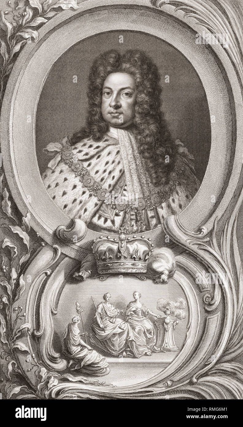 George I, 1660 – 1727. King of Great Britain and Ireland. From the 1813 ...