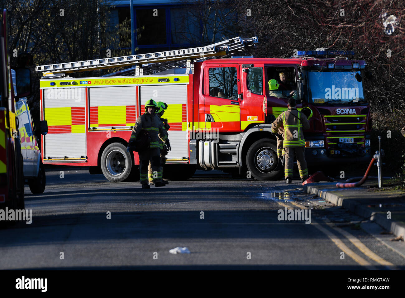 fire engines at a incident Stock Photo - Alamy