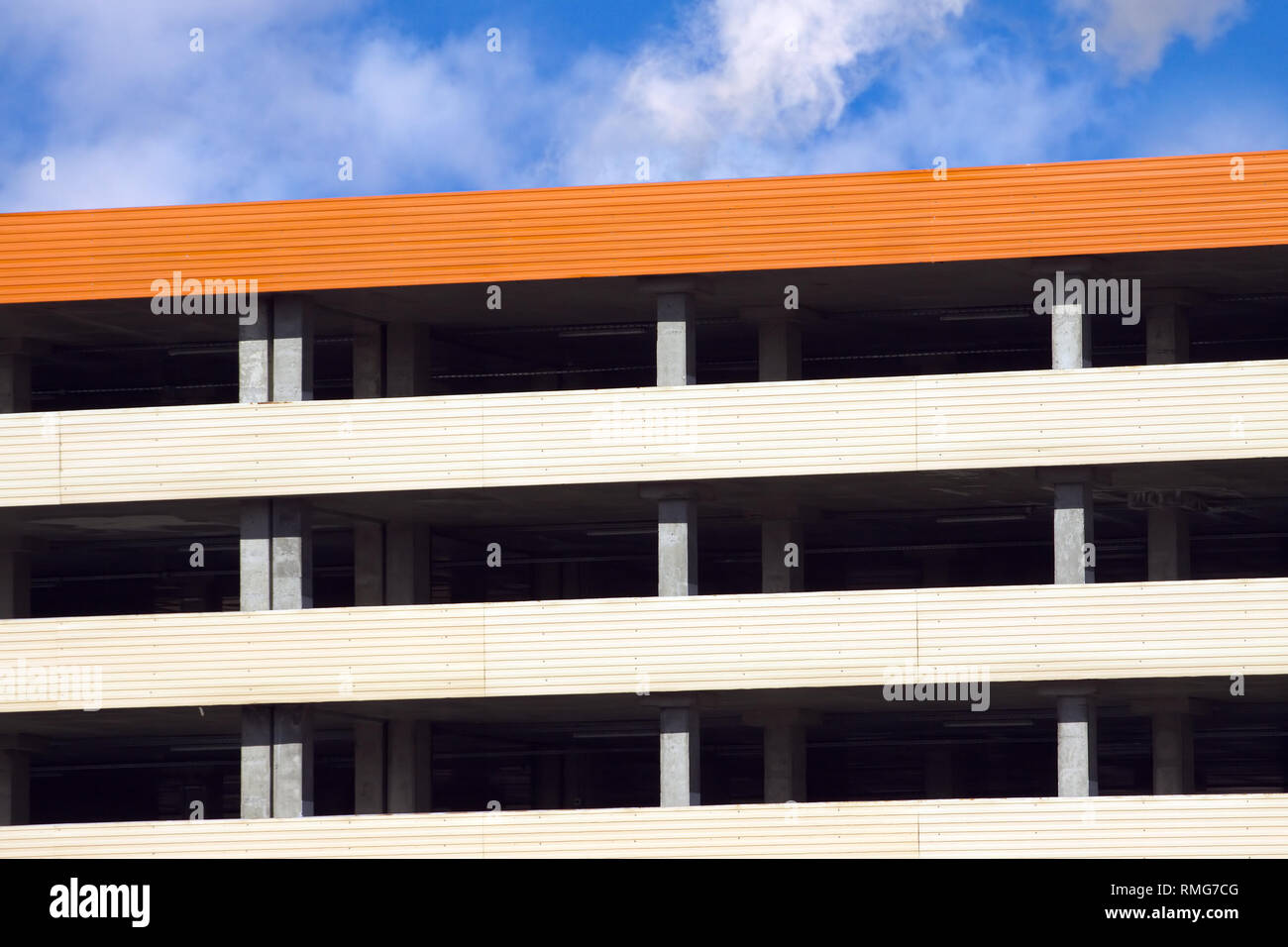 New urban multilevel multi-storey empty car parking closeup Stock Photo ...