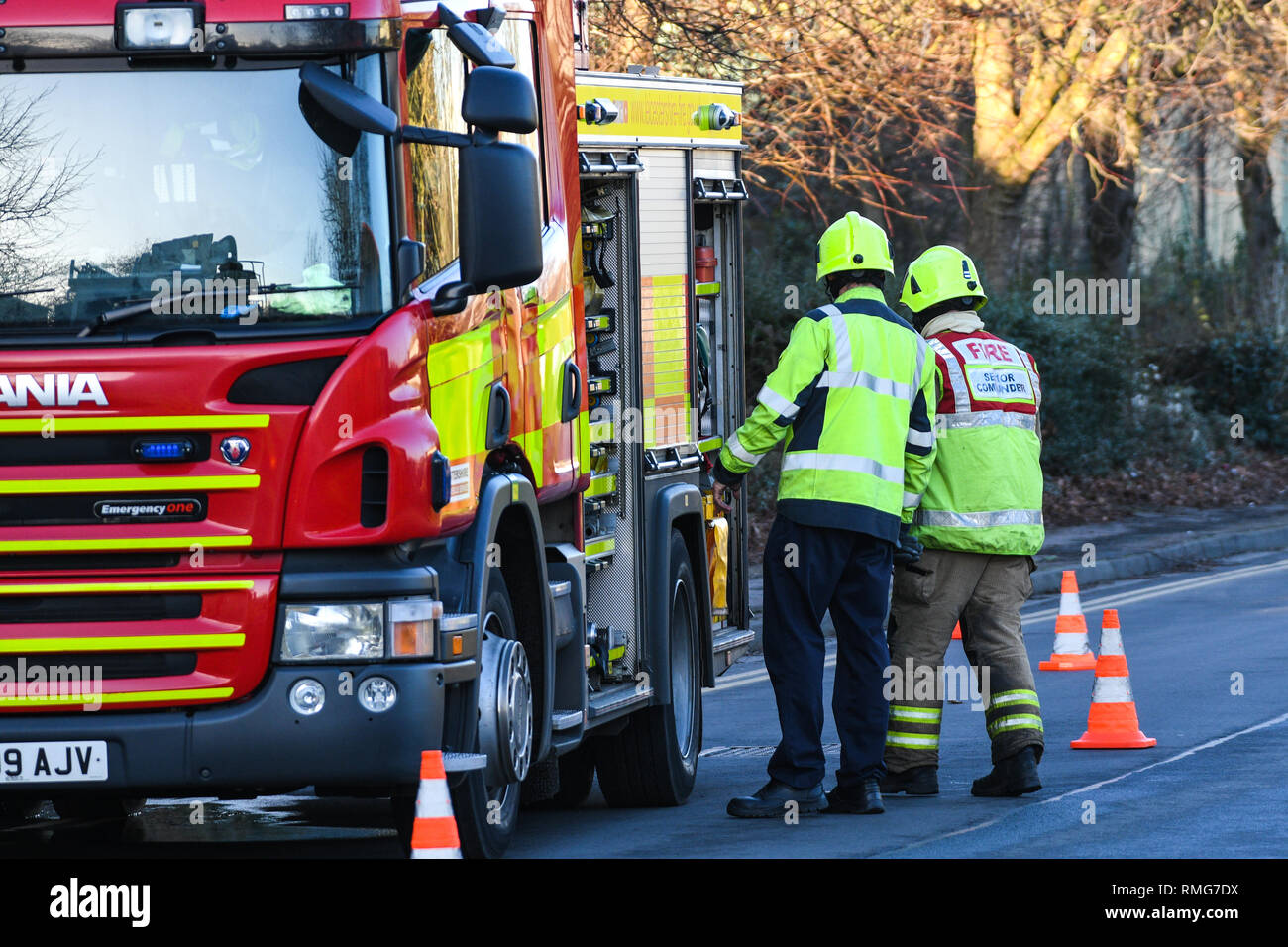 fire engines at a incident Stock Photo - Alamy