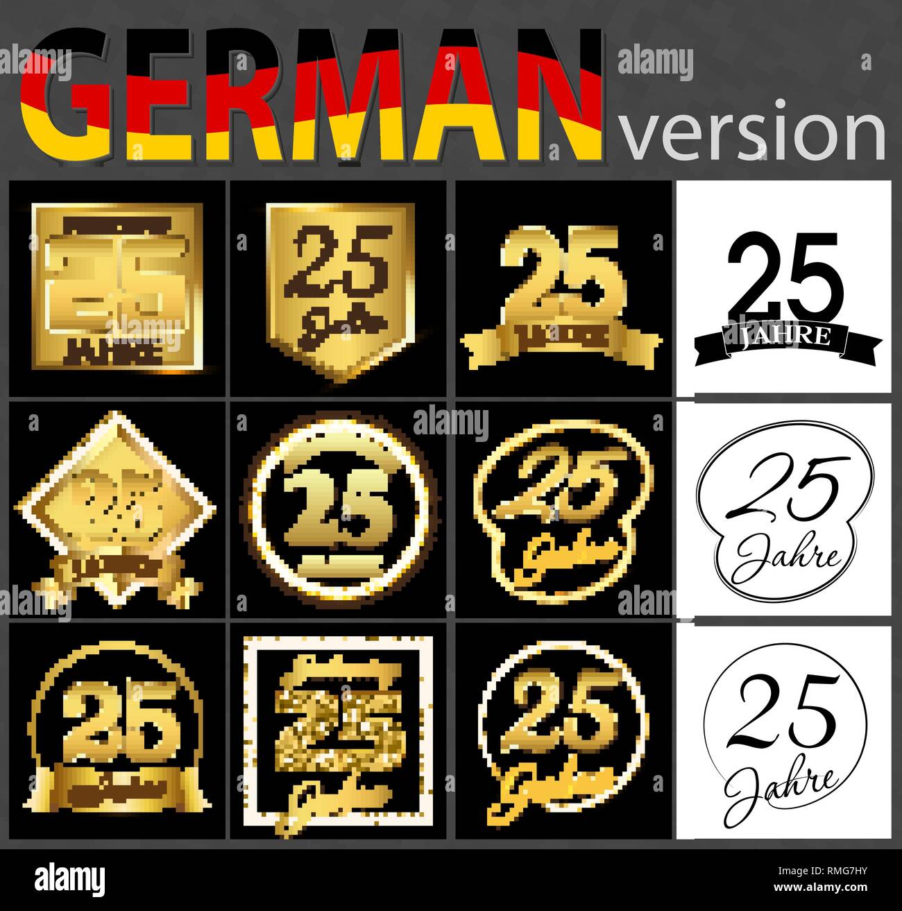 Set of number twenty-five years (25 years) celebration design ...