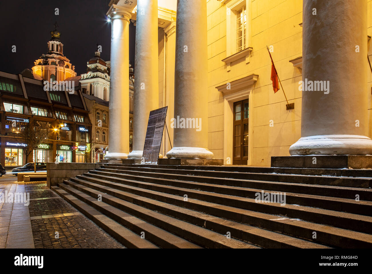 Steps to Vilnius city hall, Lithuania Stock Photo - Alamy