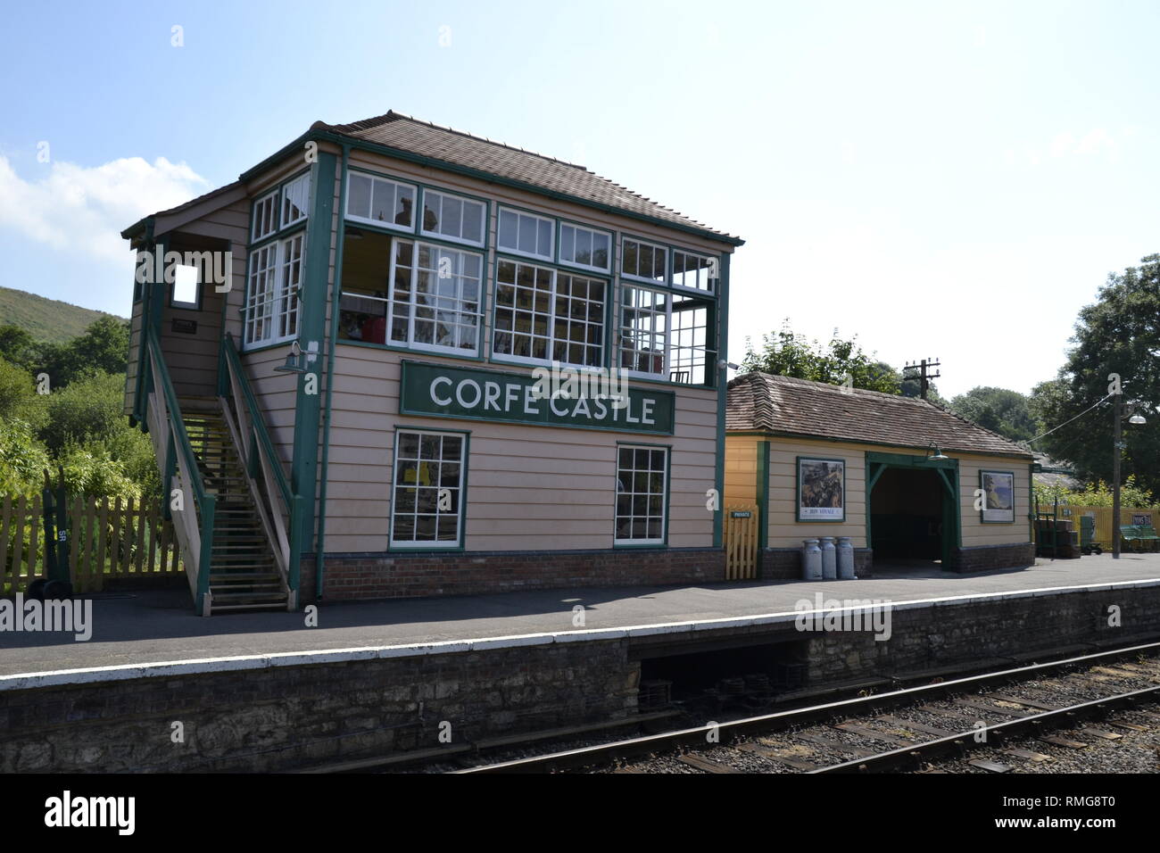 Corfe Castle signal box on the Swanage Railway, Swanage, Isle of ...