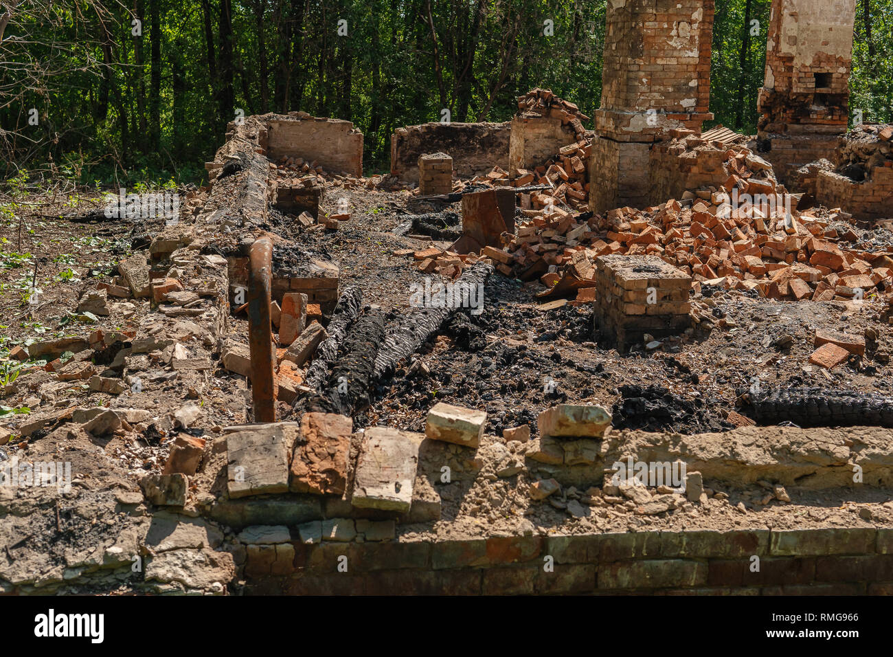 ruins of the building after the fire Stock Photo - Alamy