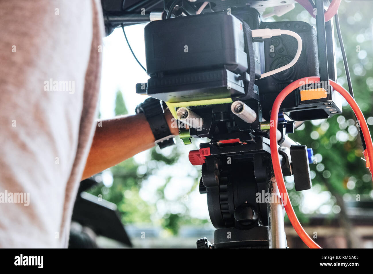 Film Crew, Behind the scenes background Stock Photo - Alamy