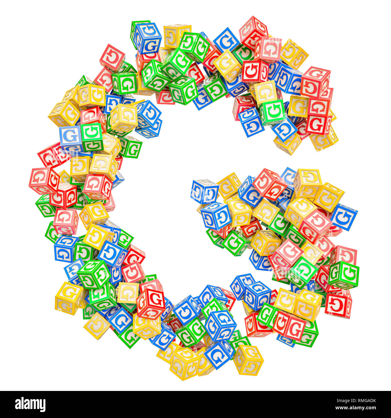 Letter G, from ABC Alphabet Wooden Blocks. 3D rendering isolated on ...
