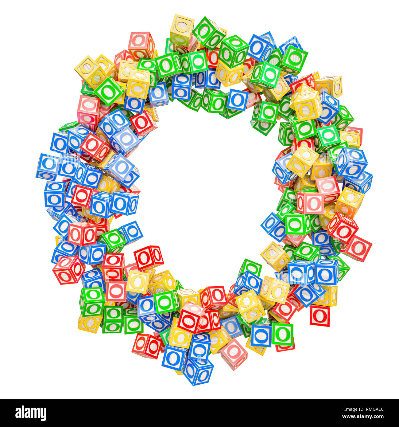 Letter O, from ABC Alphabet Wooden Blocks. 3D rendering isolated on ...