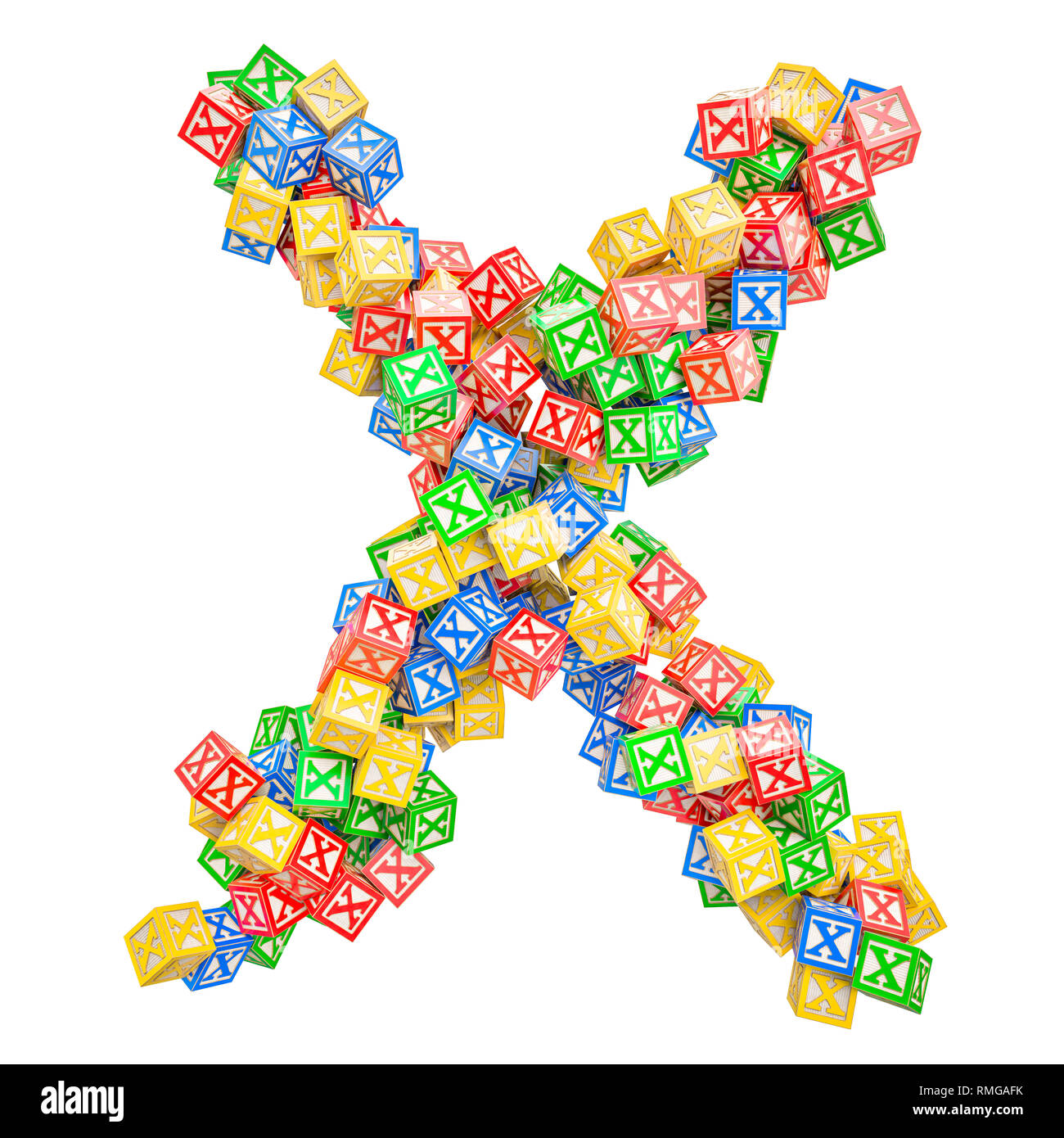 Letter X, from ABC Alphabet Wooden Blocks. 3D rendering isolated on ...