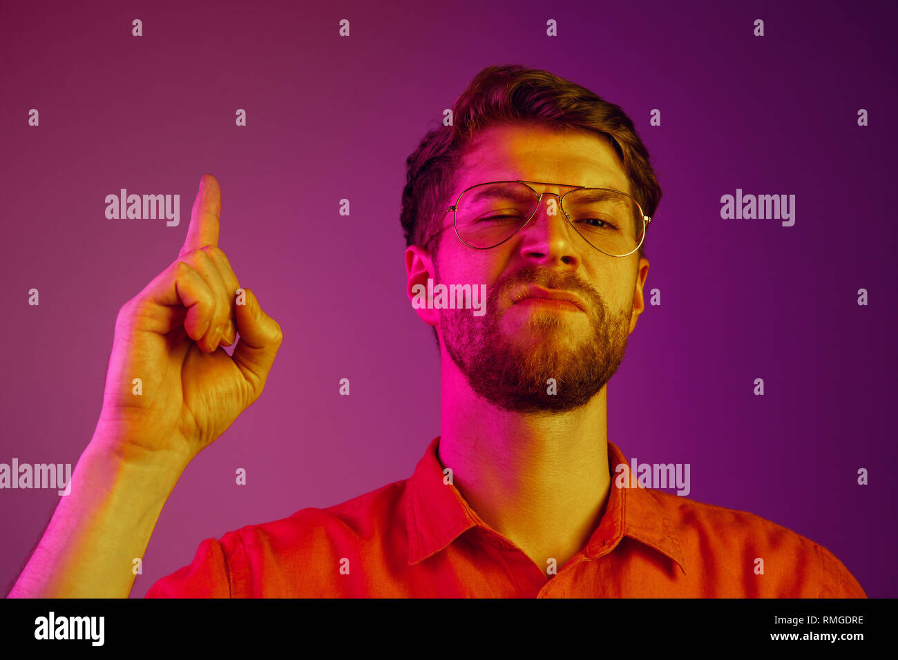 Suspicion. Doubt, mistrust, distrust concept. Doubtful man looking with ...