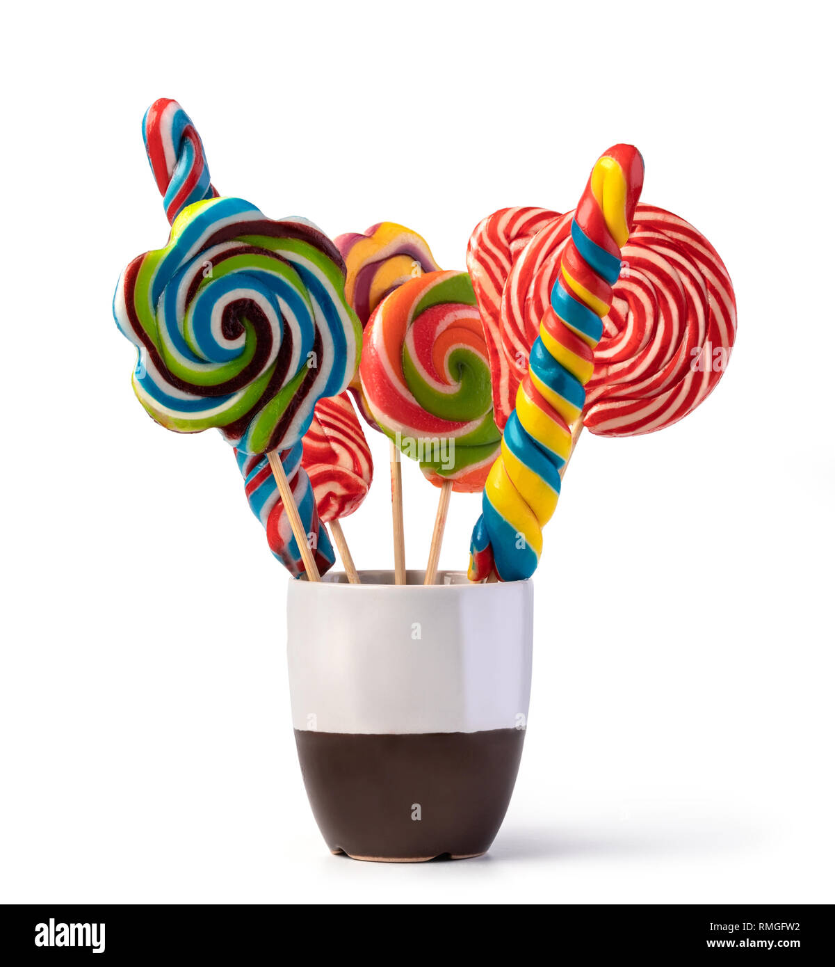 colorful lollipops isolated on white background Stock Photo - Alamy