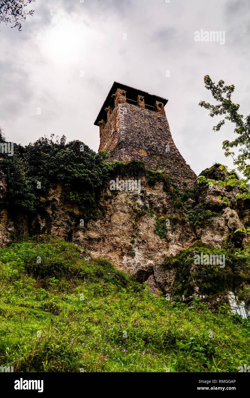 Landscape with ruins of Kruje castle in Albania Stock Photo - Alamy
