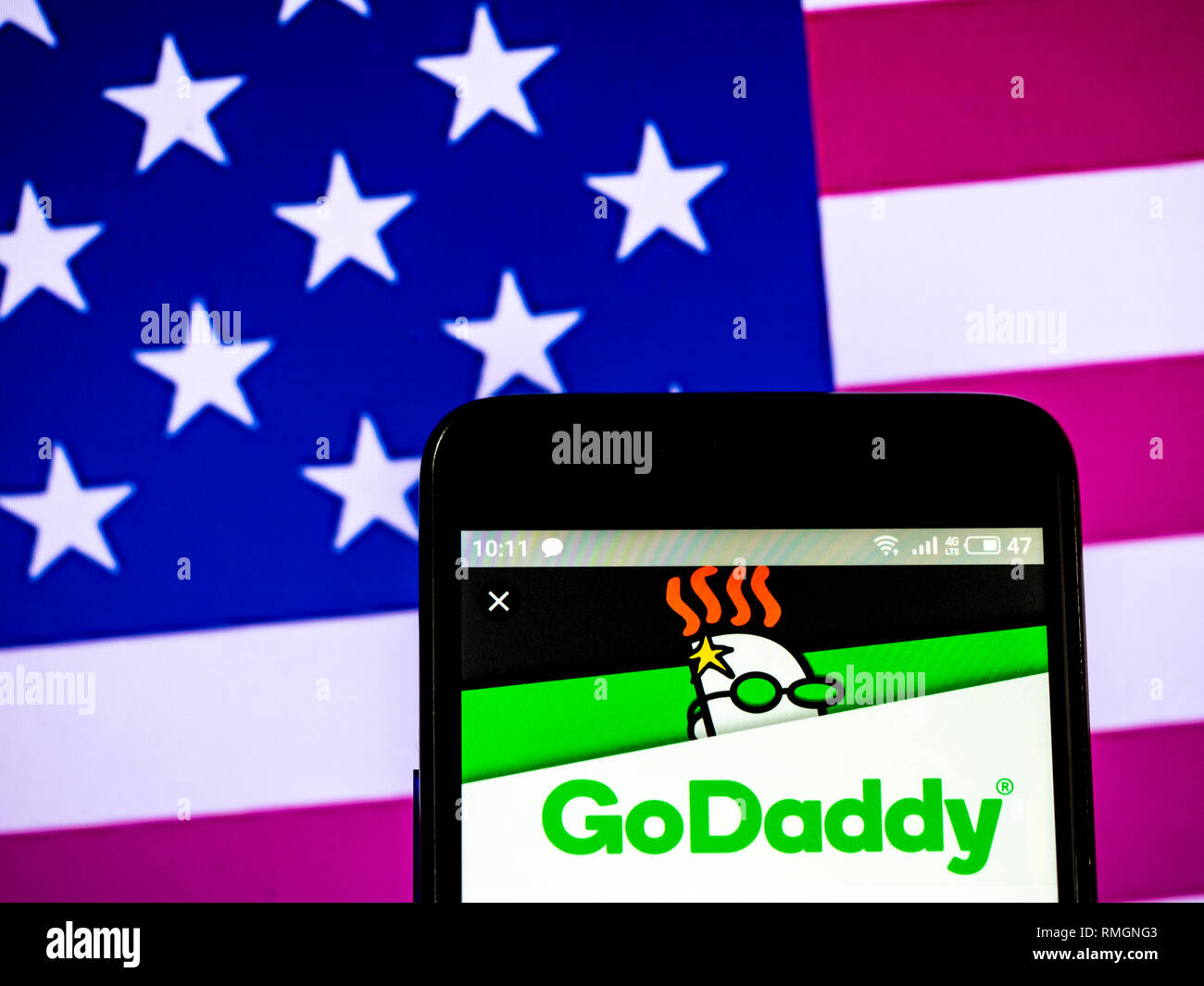 Go Daddy company logo seen displayed on smart phone Stock Photo - Alamy
