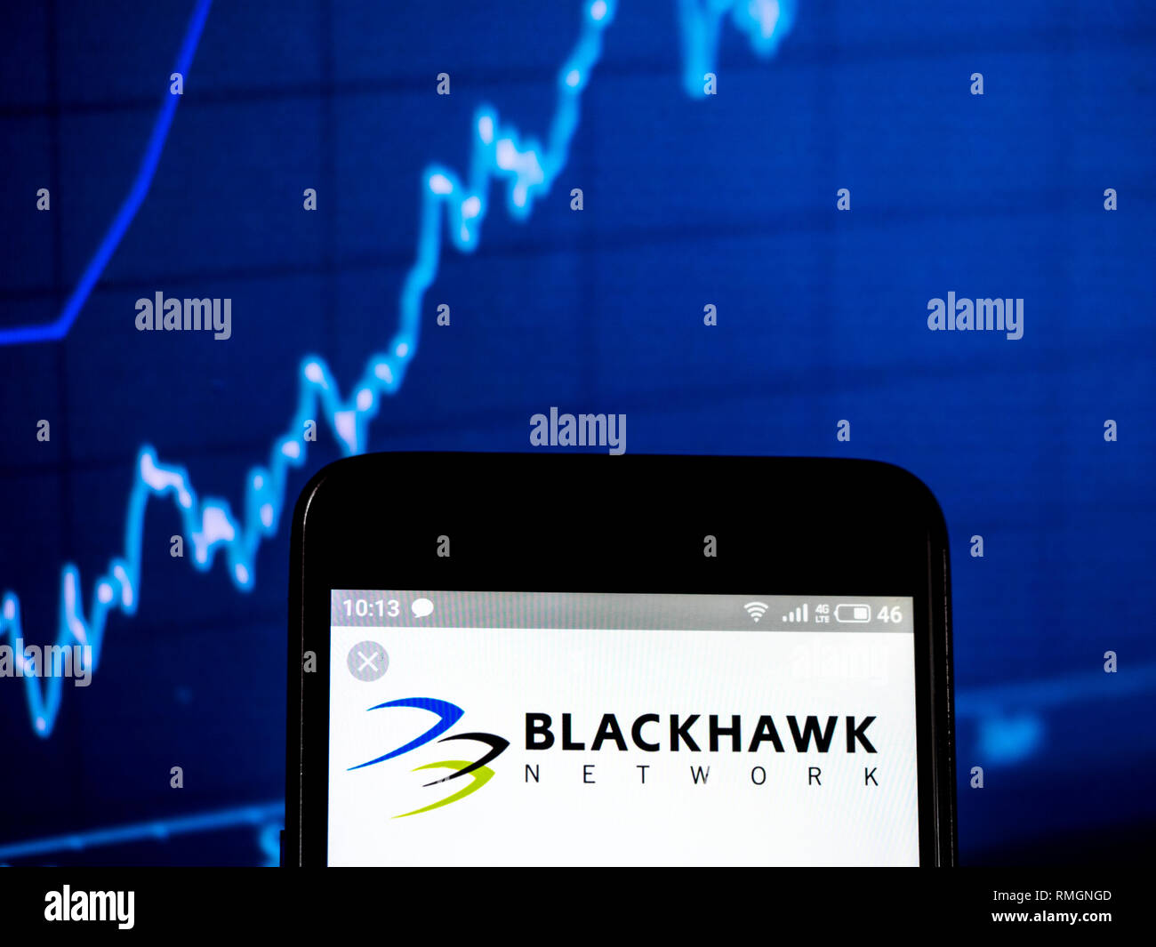 Blackhawk Network Holdings logo seen displayed on smart phone Stock ...