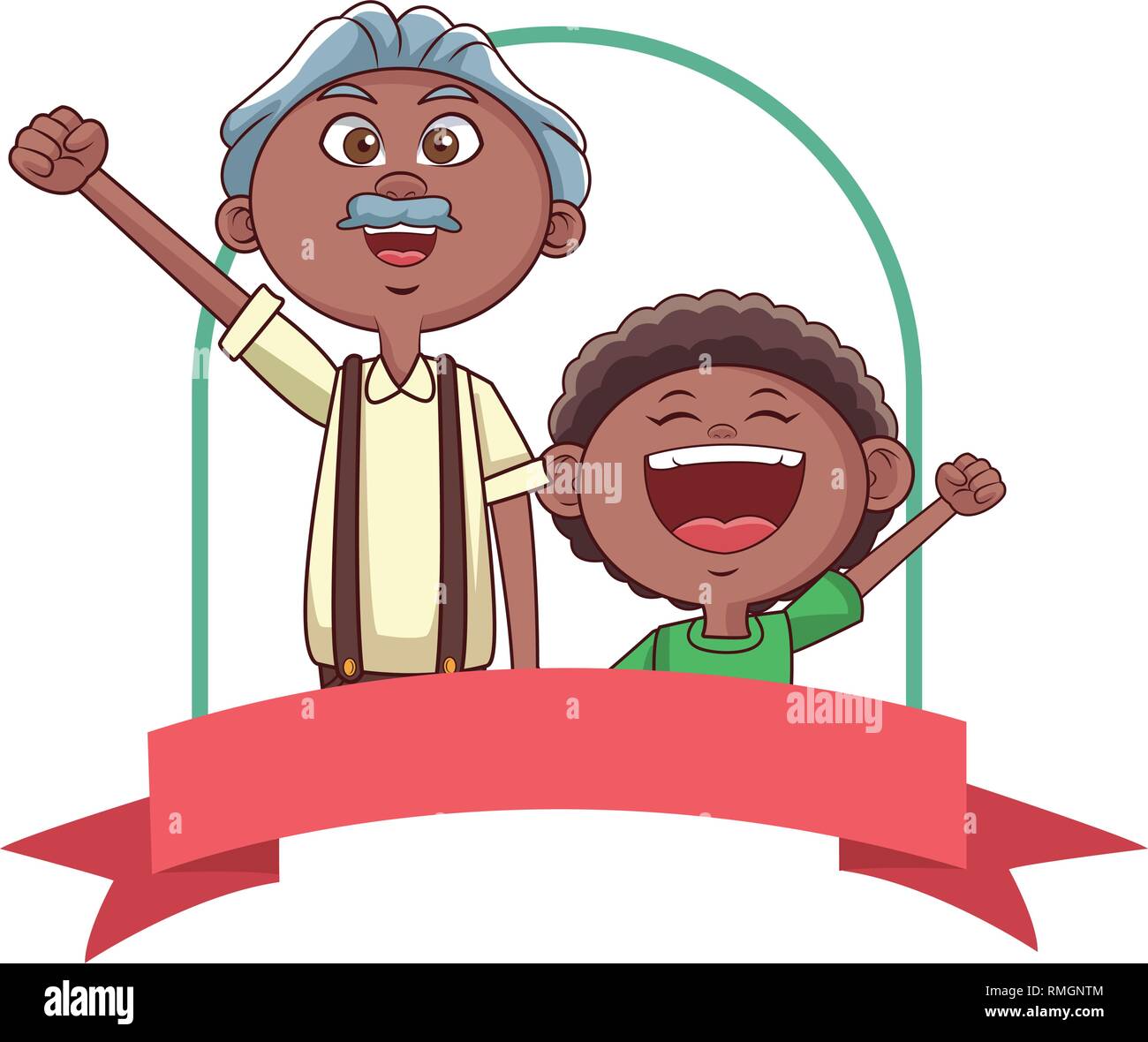 grandfather and grandson banner Stock Vector Image & Art - Alamy