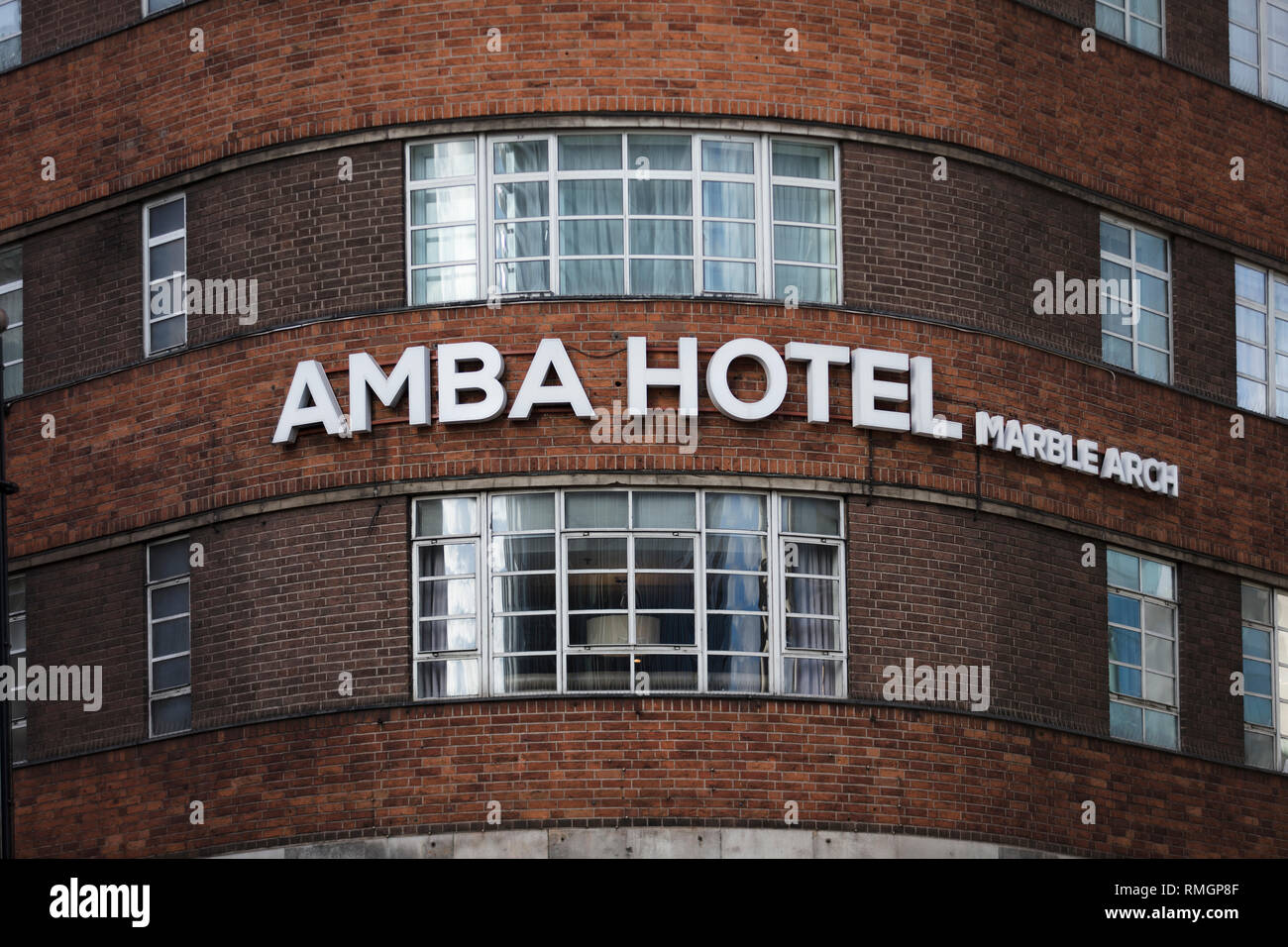 Marble Arch, London, UK, 7th February 2019, Amba Hotel building Stock ...