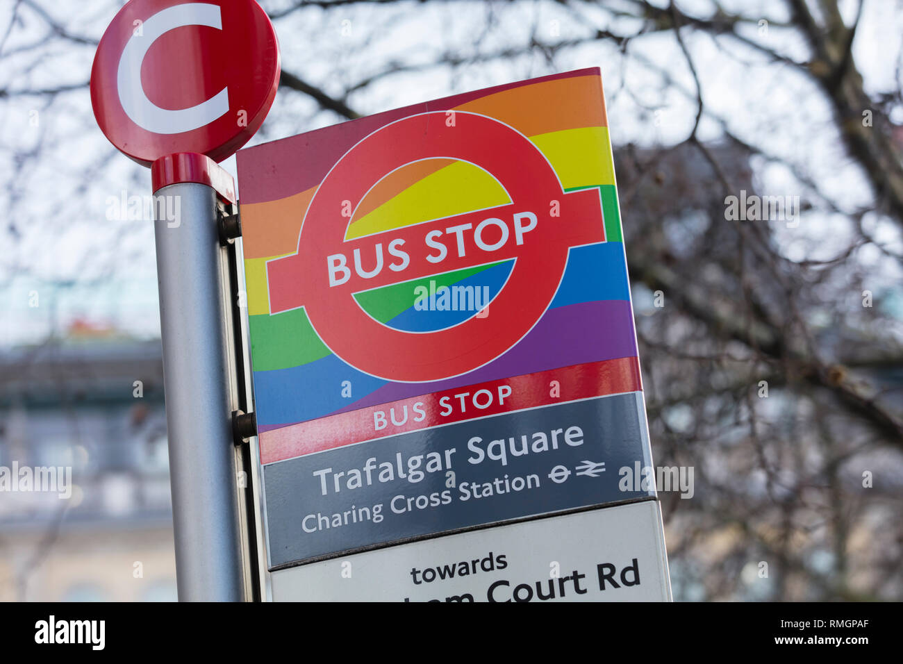 Special rainbow bus stop hi-res stock photography and images - Alamy