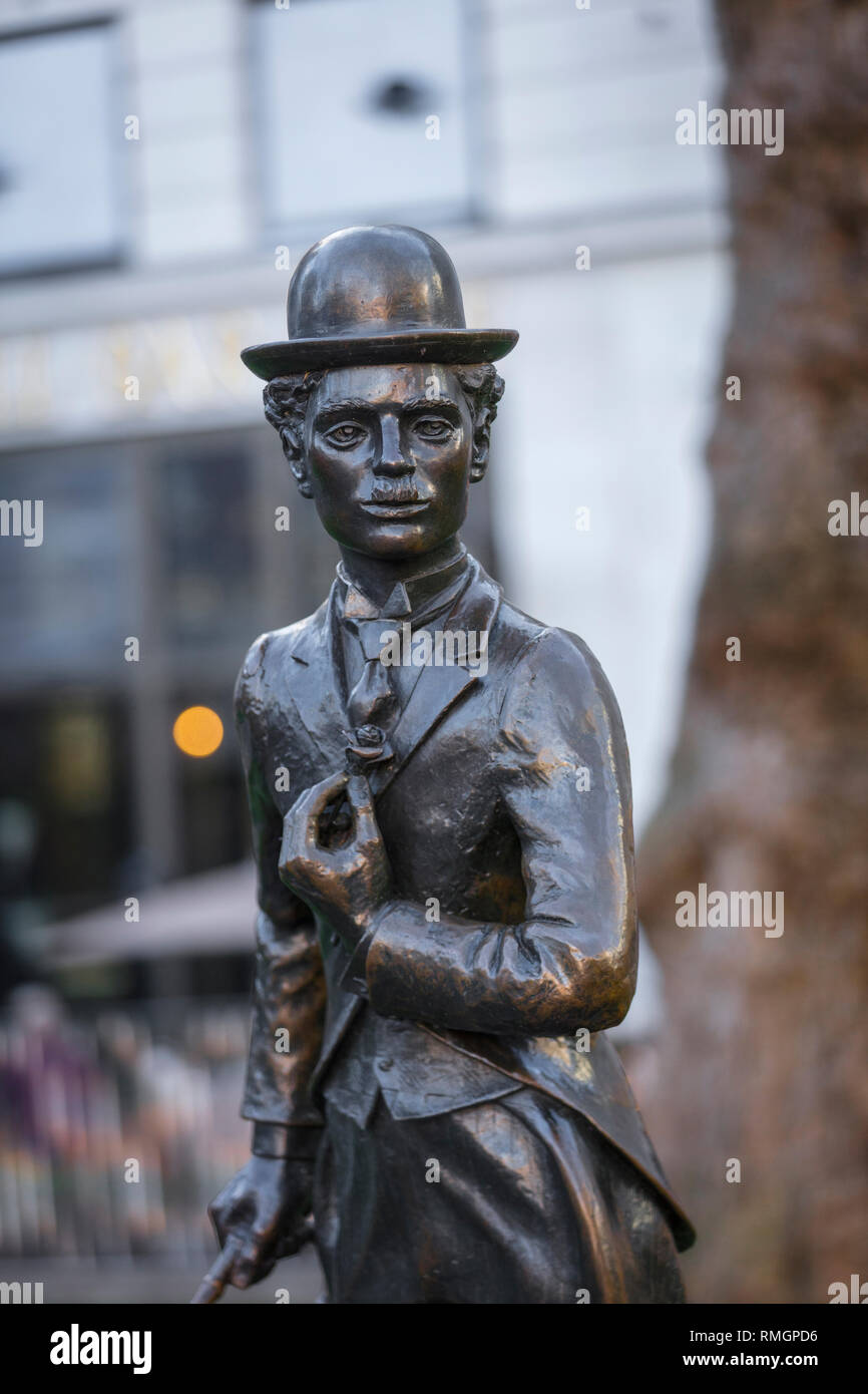Leicester Square, London, Greater London, 7th February 2019, Statue of ...