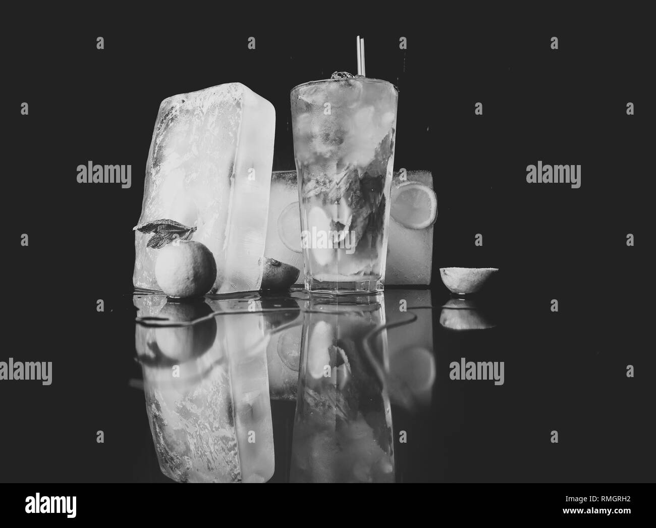 Cool drink lime ice Black and White Stock Photos & Images - Alamy