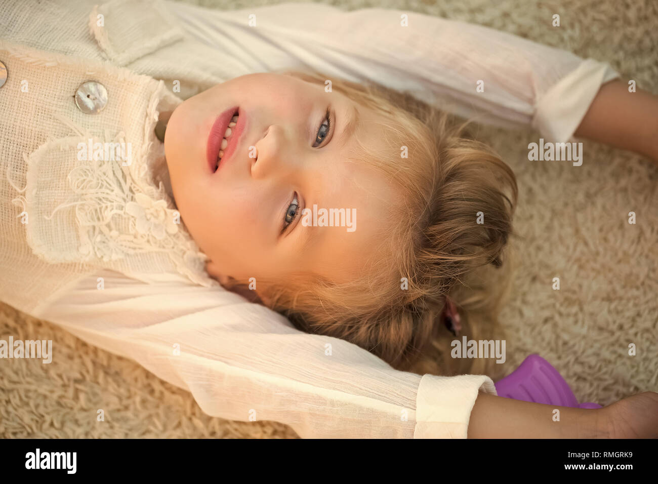 Girl with blue eyes on adorable face Stock Photo - Alamy