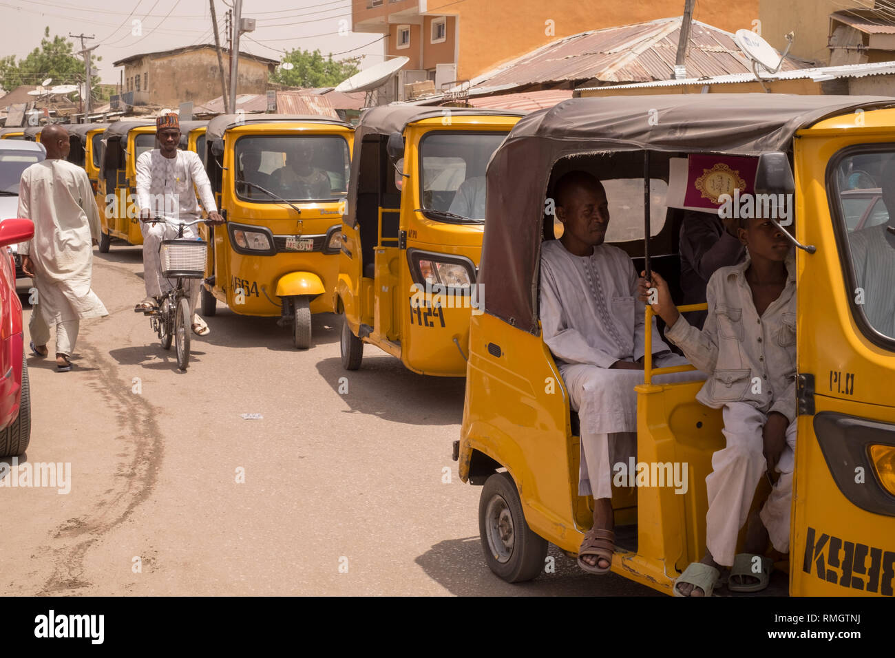Tuk-tuk motorcycle taxis in Maiduguri, a northern NIgerian city Stock ...