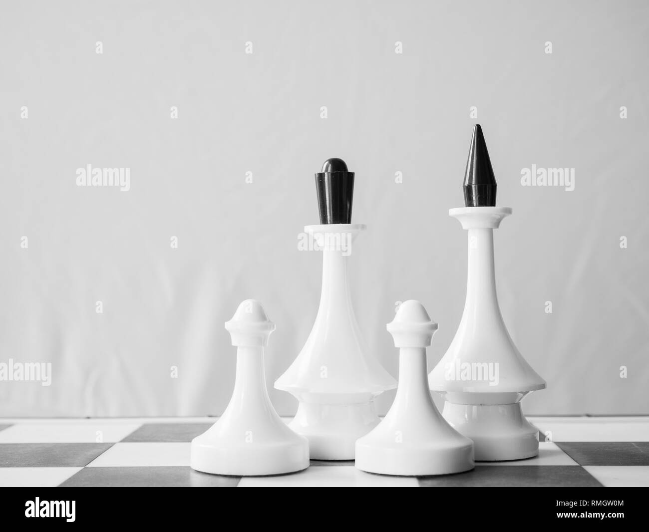white chessman family concept - queen, king and two pawns Stock Photo ...