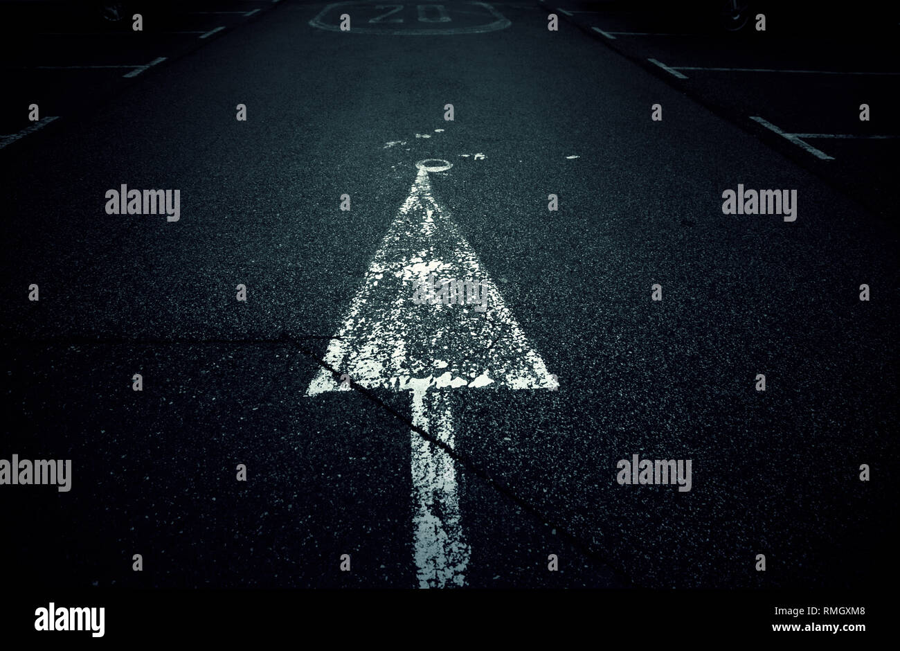 Arrows on urban road, transport and signage Stock Photo - Alamy