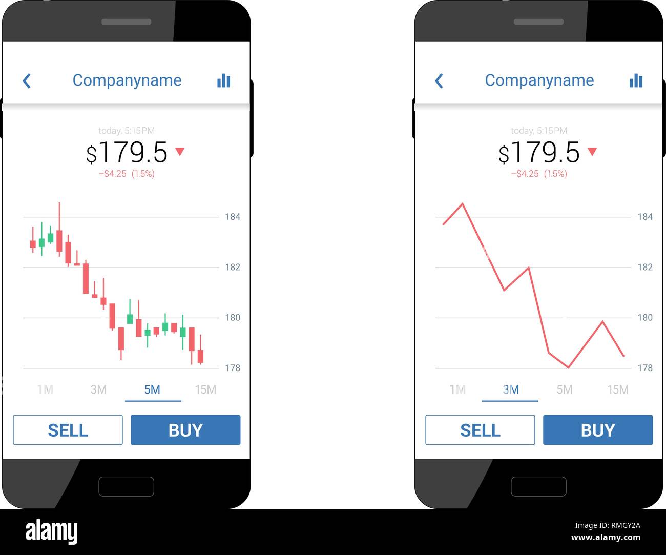 Trading mobile interface Stock Vector Image & Art - Alamy
