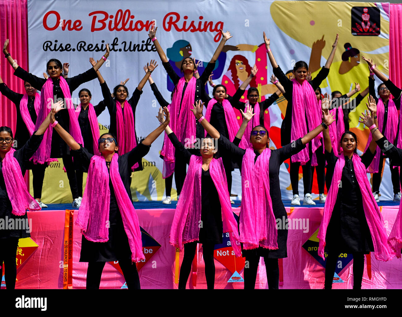 Man & Woman seen performing during the program. The One Billion Rising ...