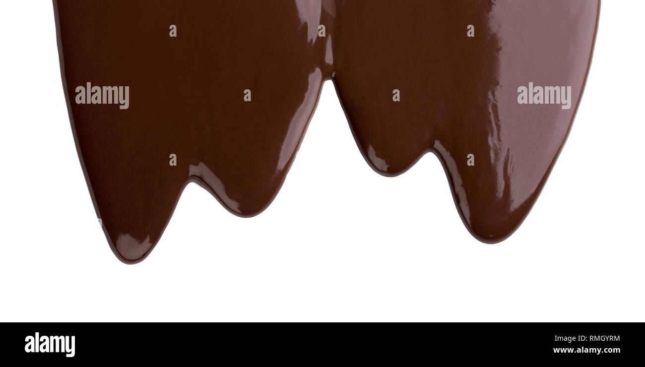 Liquid drops of hot black chocolate isolated on white background Stock ...