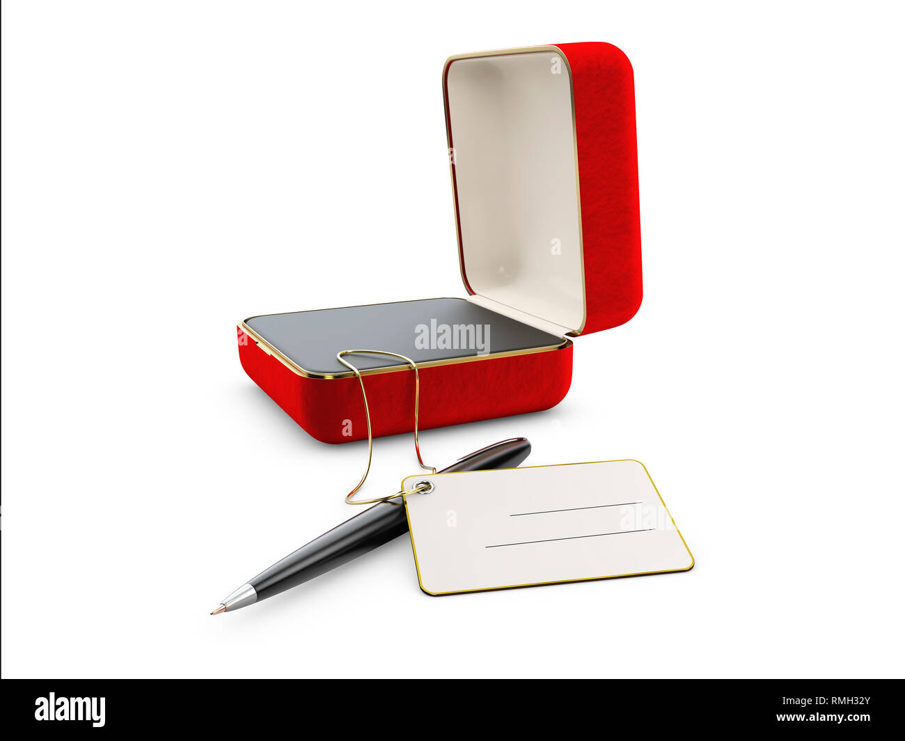 3d Illustration of red jewelry box isolated on white Stock Photo - Alamy