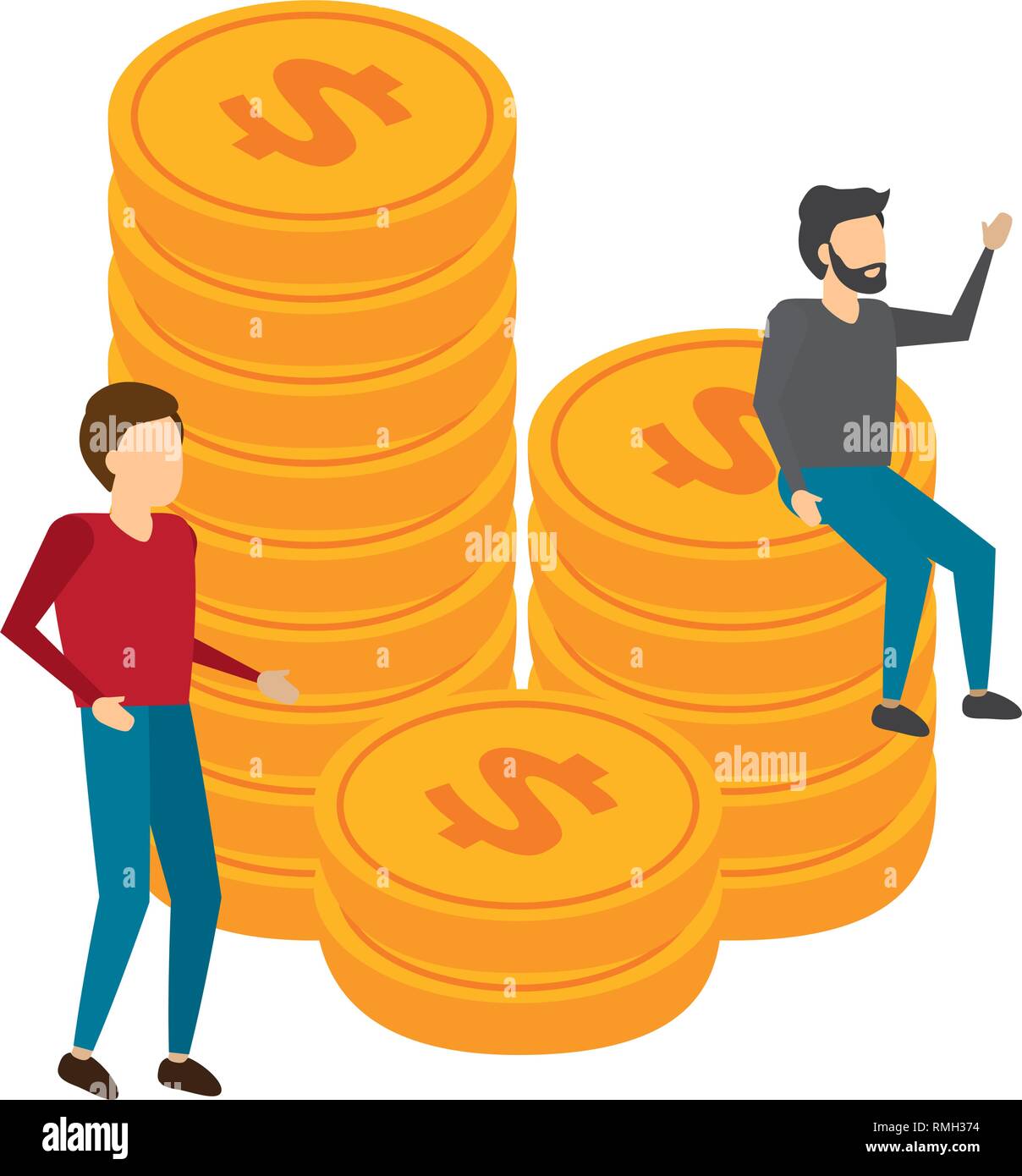 Money stacked up Stock Vector Images - Alamy