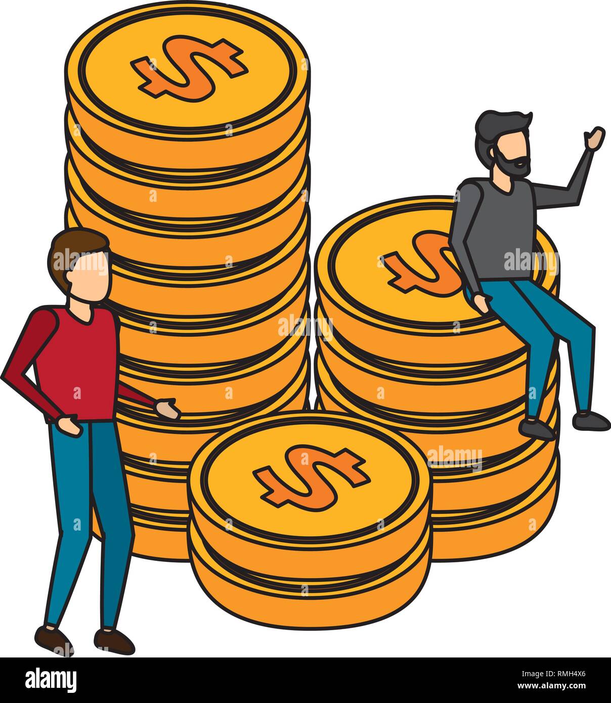 Money stacking up Stock Vector Images - Alamy