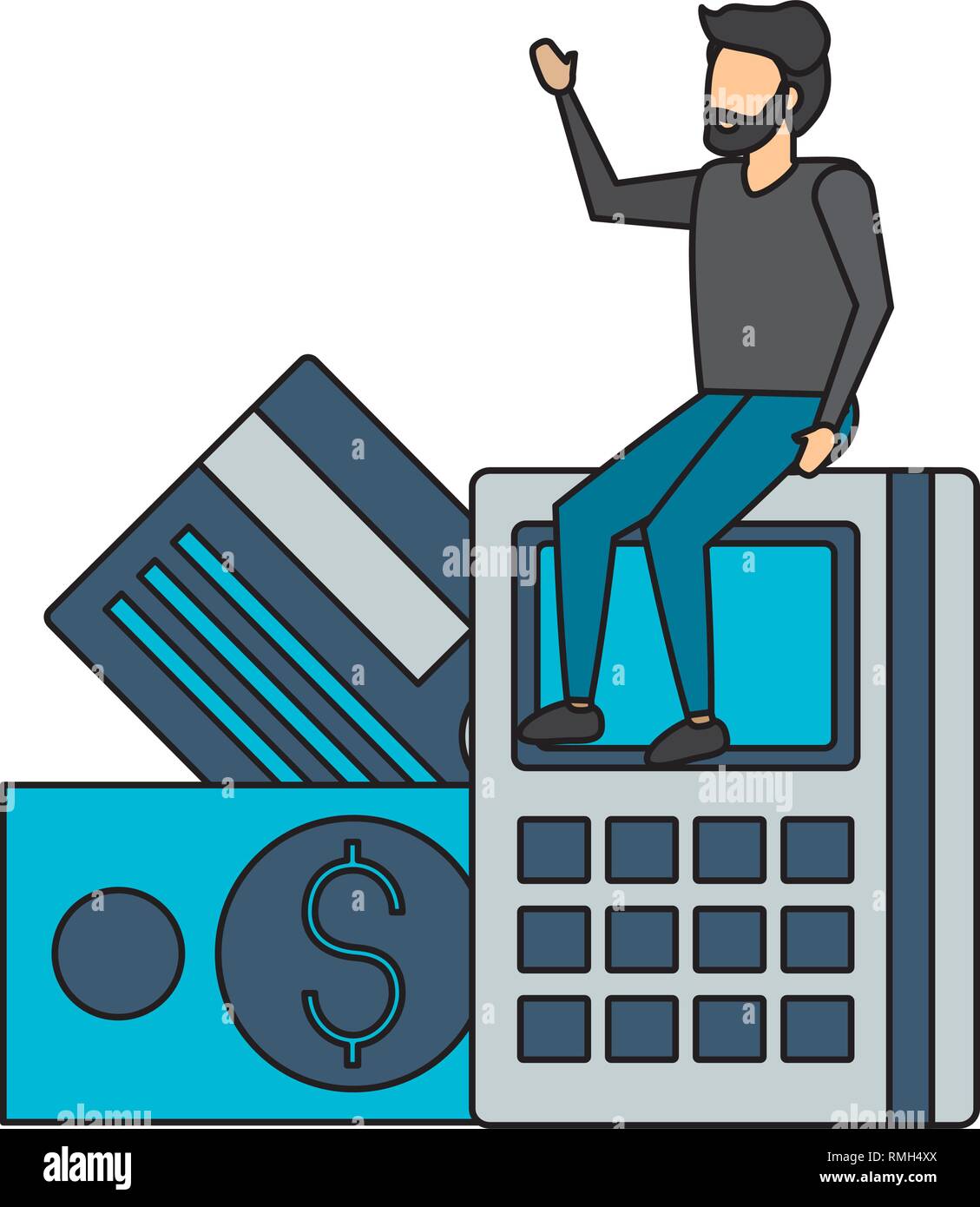 Calculator credit card on Stock Vector Images - Alamy