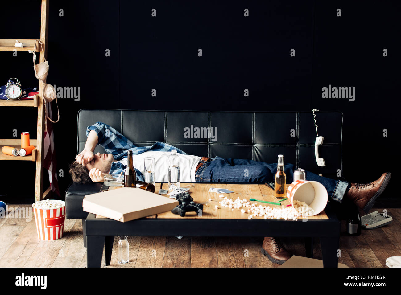 Exhausted man lying on hi-res stock photography and images - Alamy