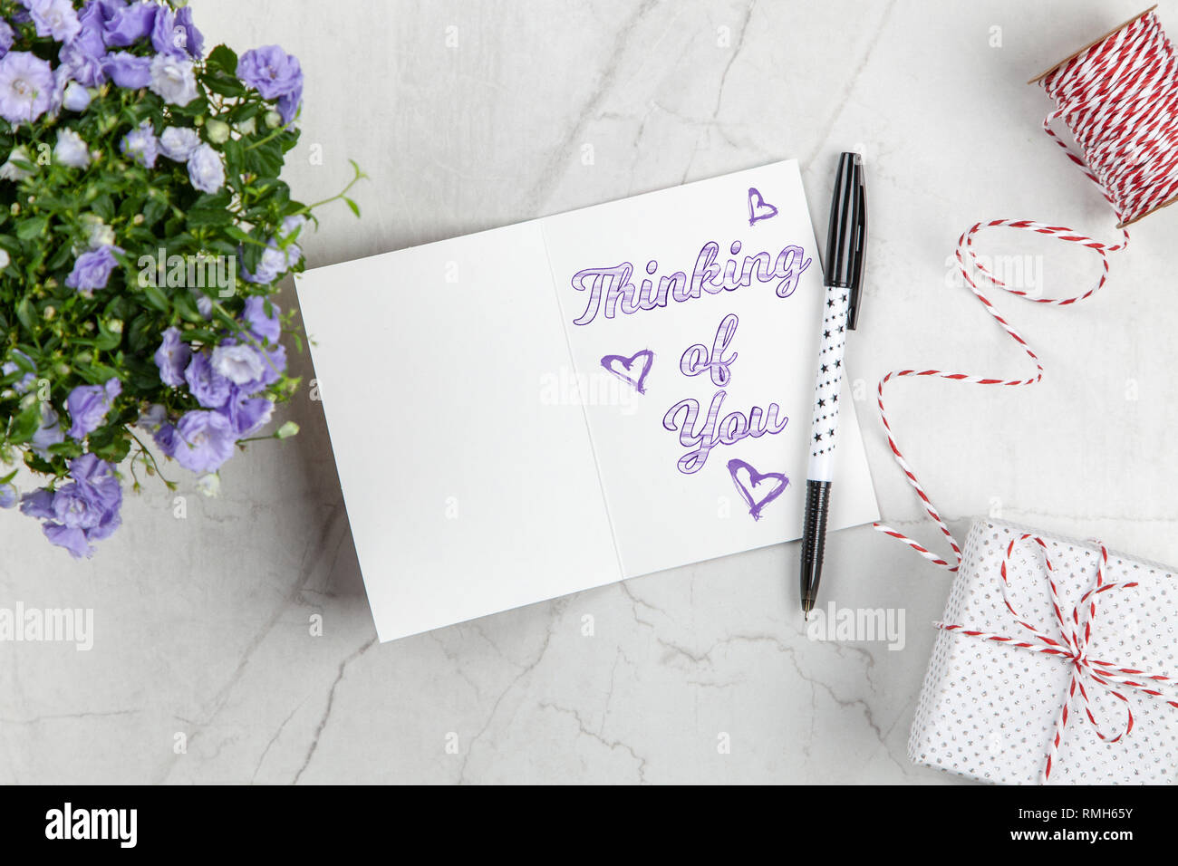 Thinking of You postcard Stock Photo - Alamy