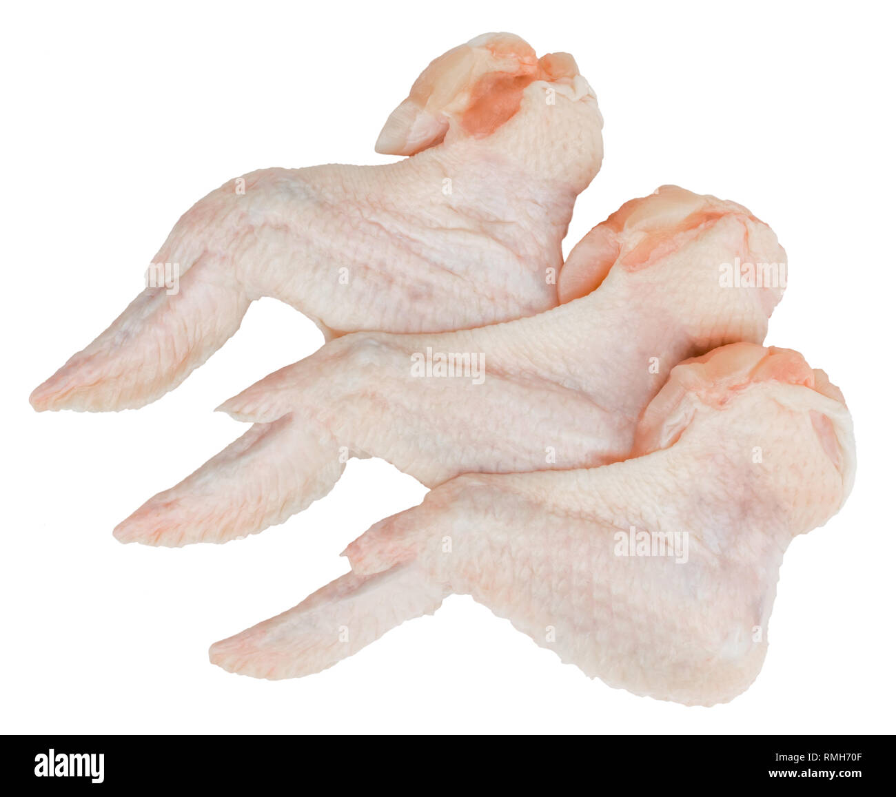 Raw chicken wings isolated on white background. With clipping path ...
