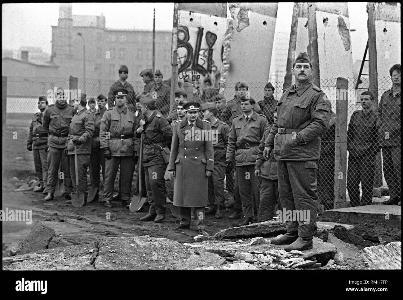 November 12, 1989 - Opening of the Berlin Wall at Potsdamer Platz. East ...