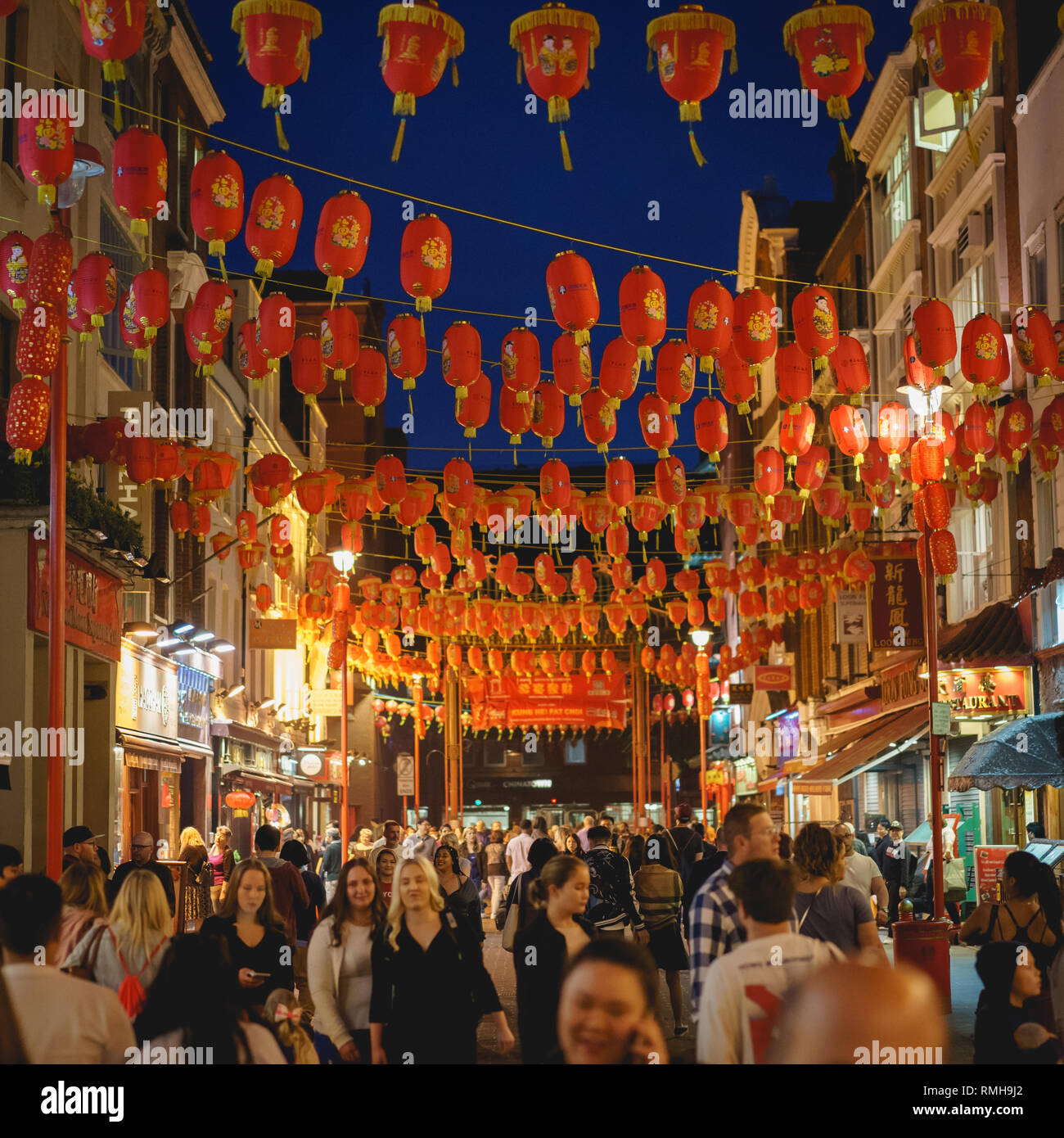 Soho street at night hi-res stock photography and images - Alamy