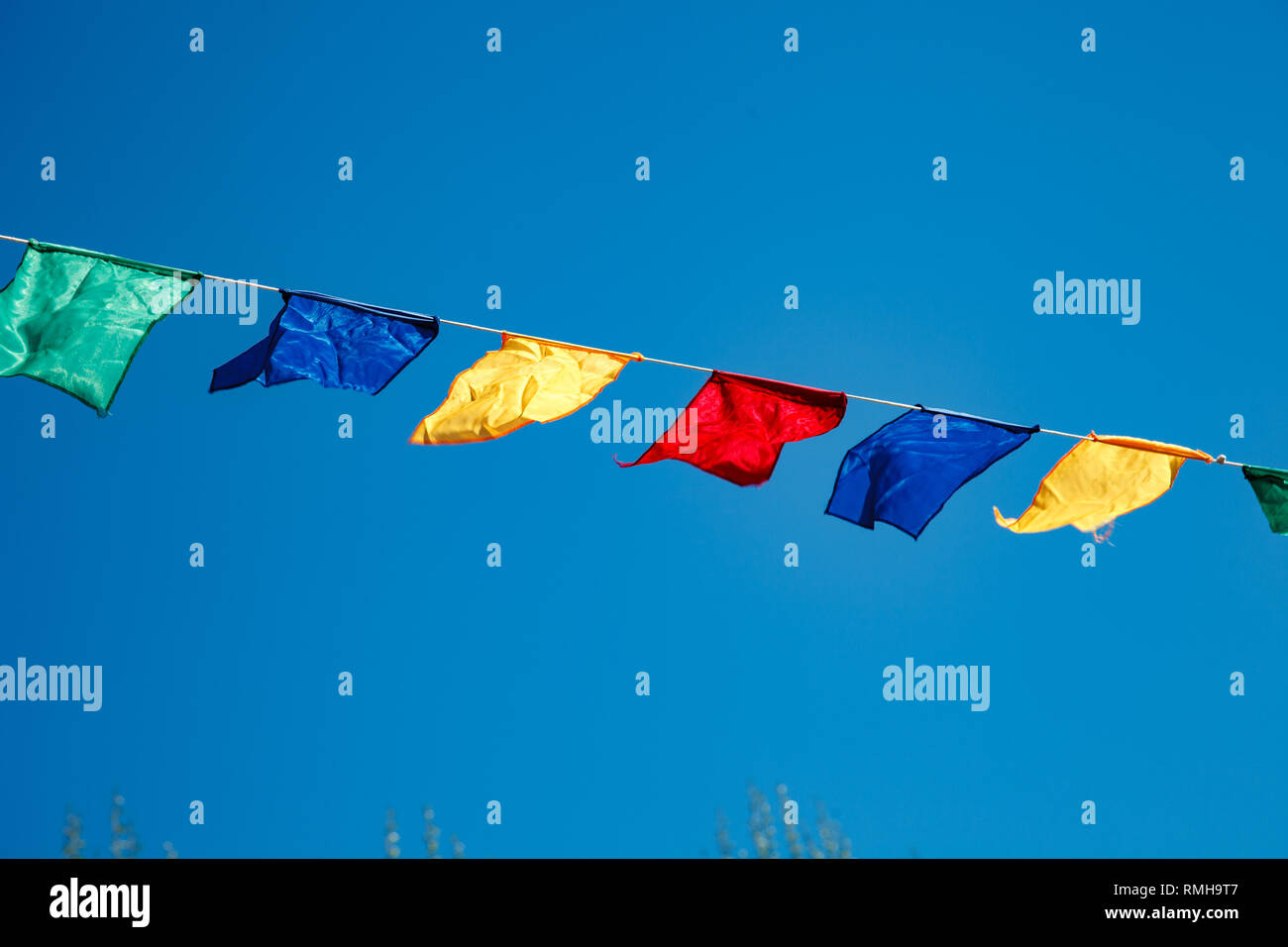 Line colorful party flags hi-res stock photography and images - Alamy