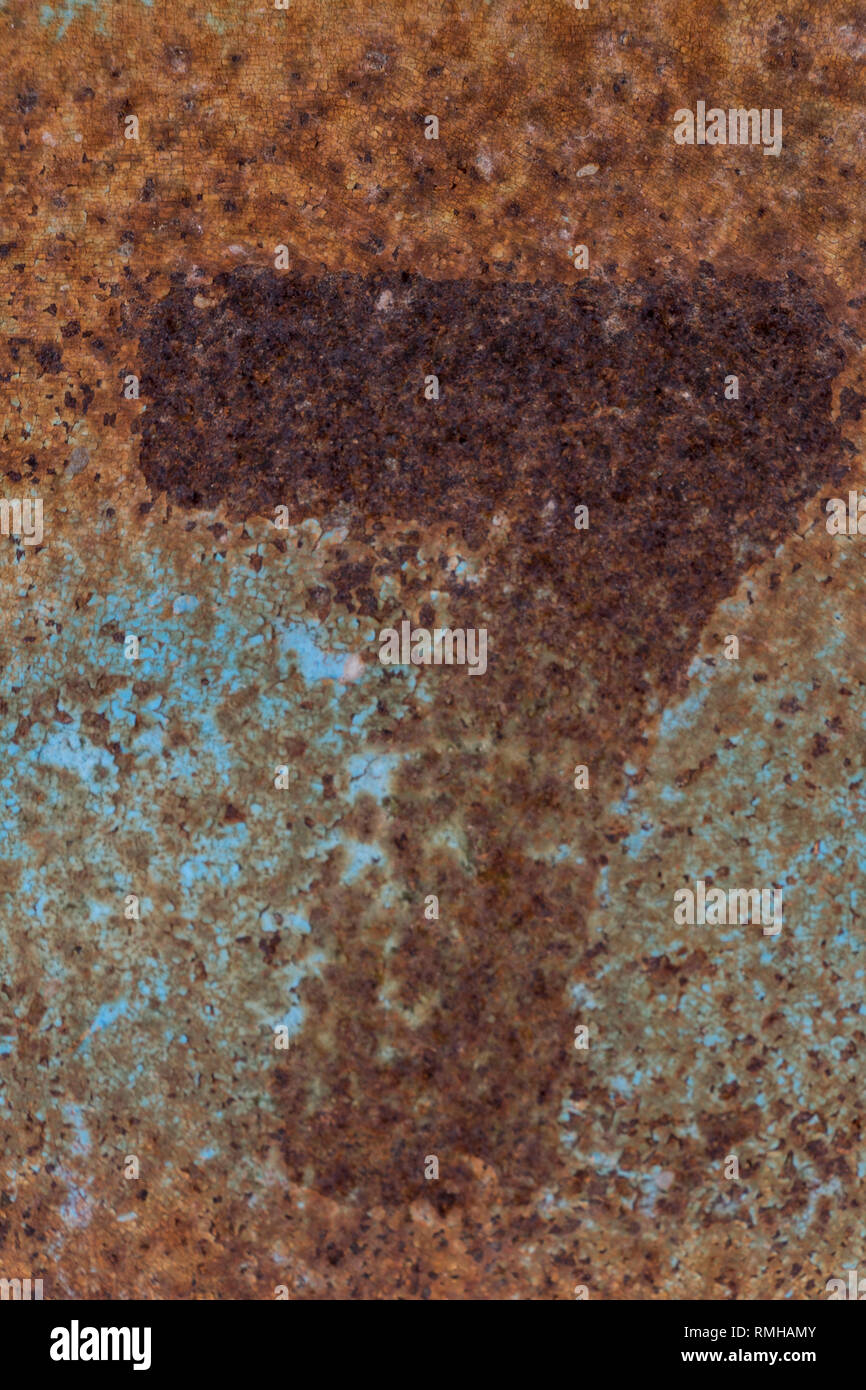 rusty number seven on rusty metal, number 7 Stock Photo - Alamy