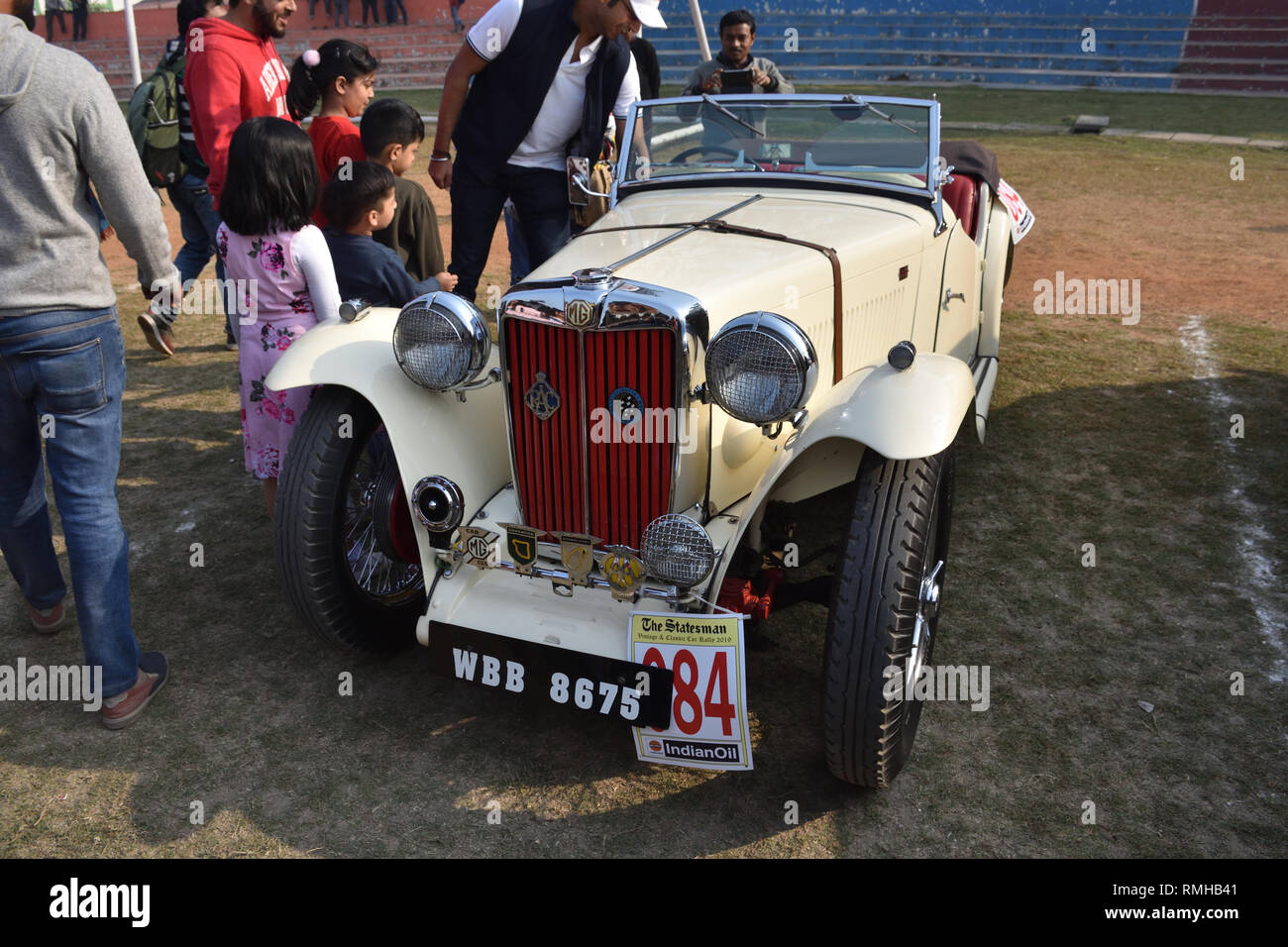 1948 MG car with 1250 cc 4 cylinder engine, WBB 8675, India Stock Photo ...