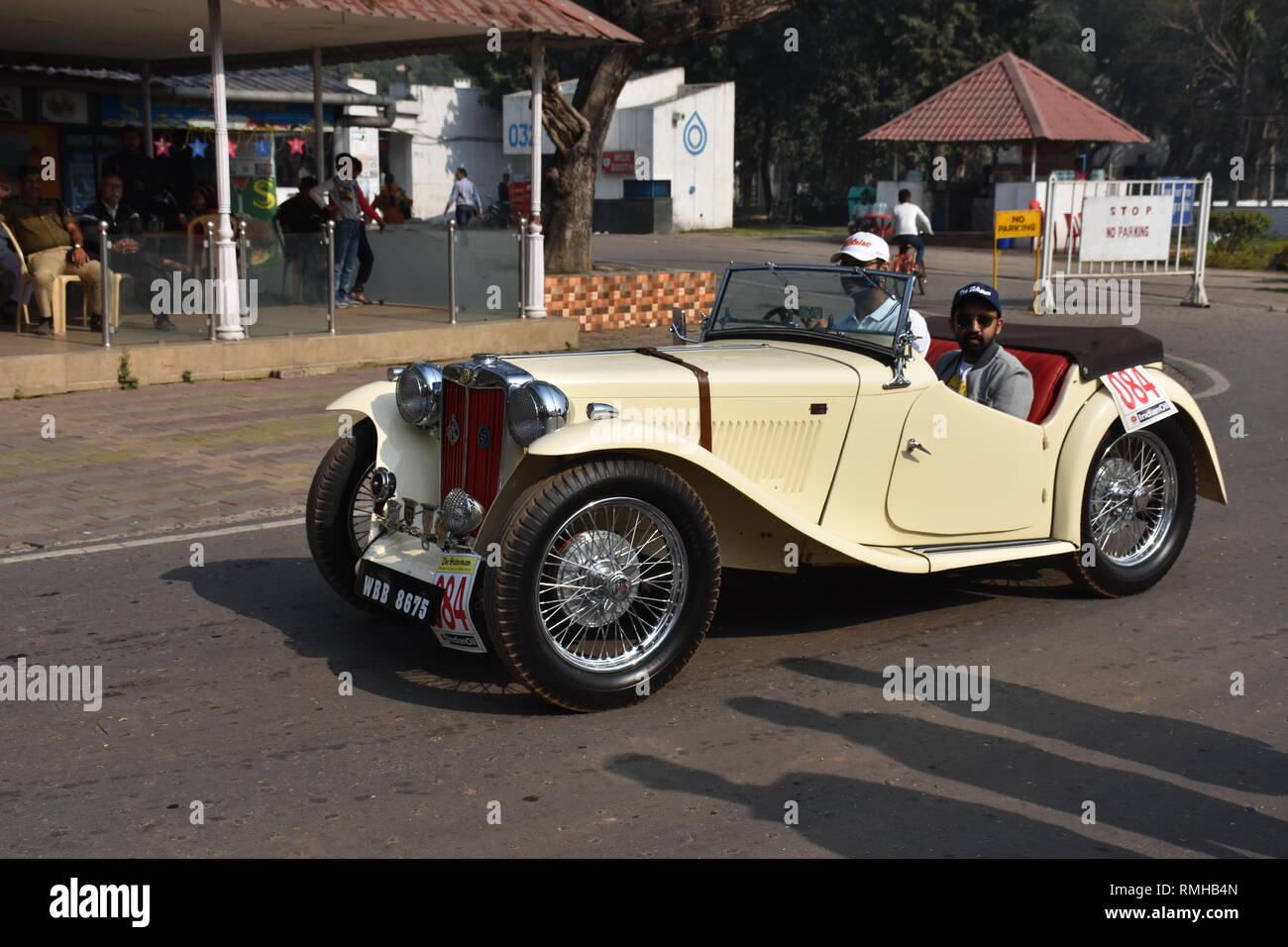 1948 MG car with 1250 cc 4 cylinder engine, WBB 8675, India Stock Photo ...