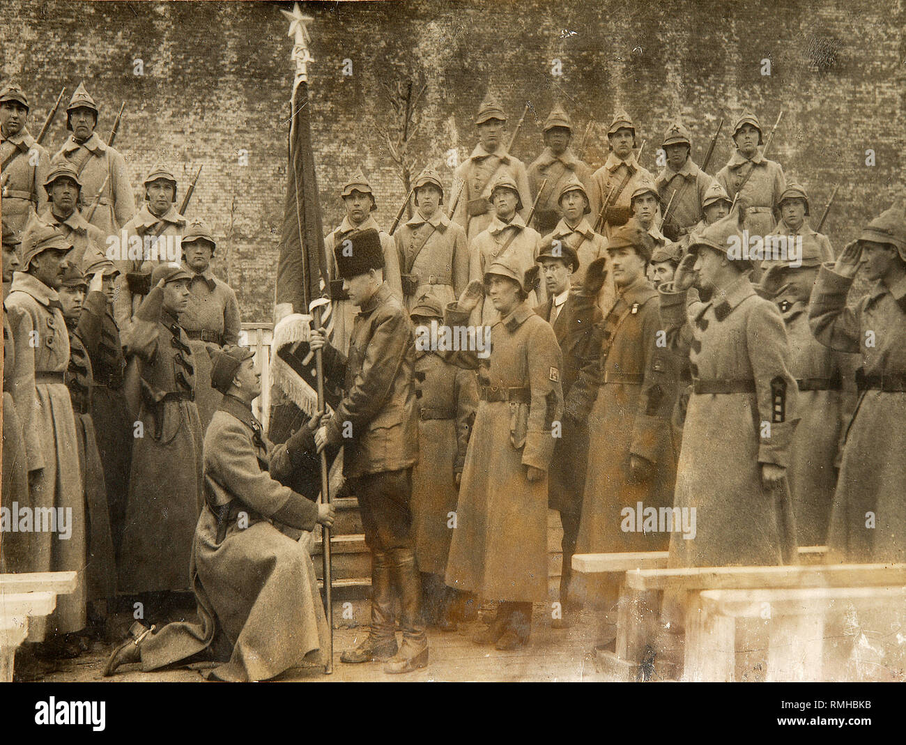 Working Patrons Flag Transfer to the Red Army Units. Photograph Stock ...