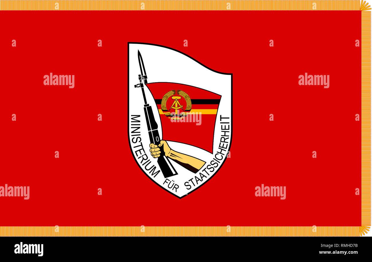 Flag of the Ministry of State Security of the GDR with the logo of the ...