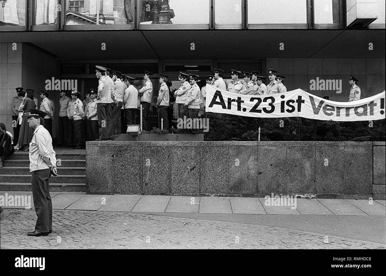 Germany, Berlin, May 16, 1990: Demonstration in front of the People's ...