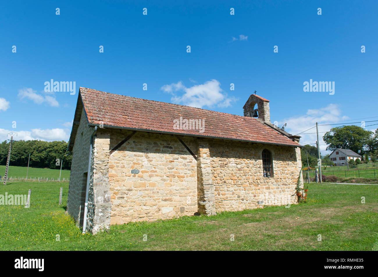 Typical Medieval chapel in French village in Limousin Stock Photo - Alamy