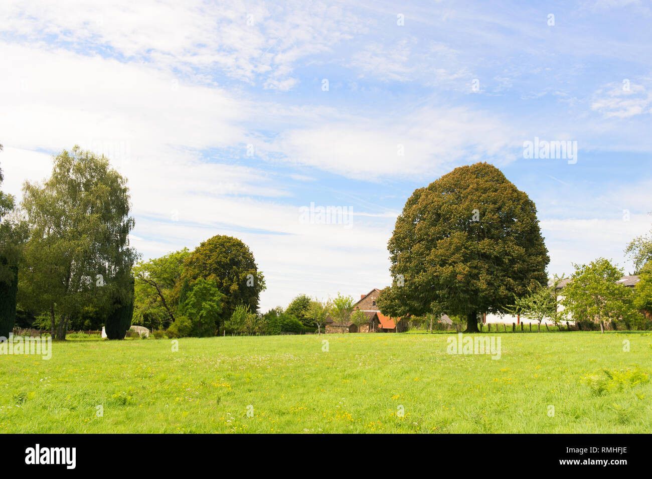 French landscape with hamlet in Limousin Stock Photo - Alamy
